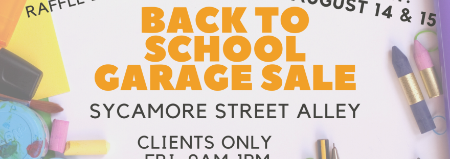 Back to School Garage Sale - Sycamore House Pregnancy and Family Life ...